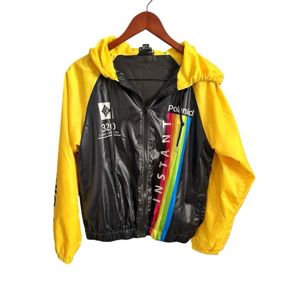 Polaroid | Jackets & Coats | Polaroid Black And Yellow Windbreaker ...